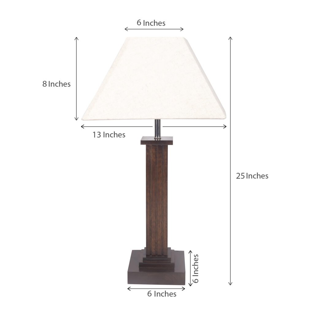 Wooden Pebble Table Lamp with 10 inches Lampshade - MadeWithLuv