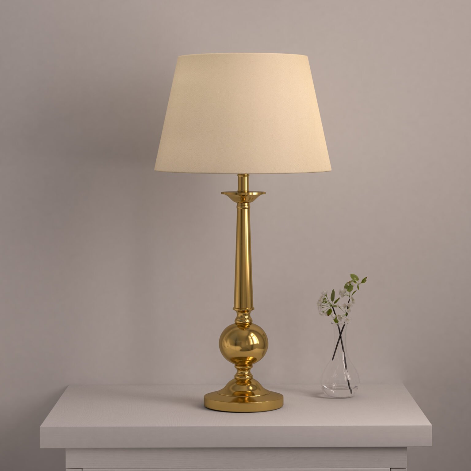 Wooden Pebble Table Lamp with 10 inches Lampshade - MadeWithLuv