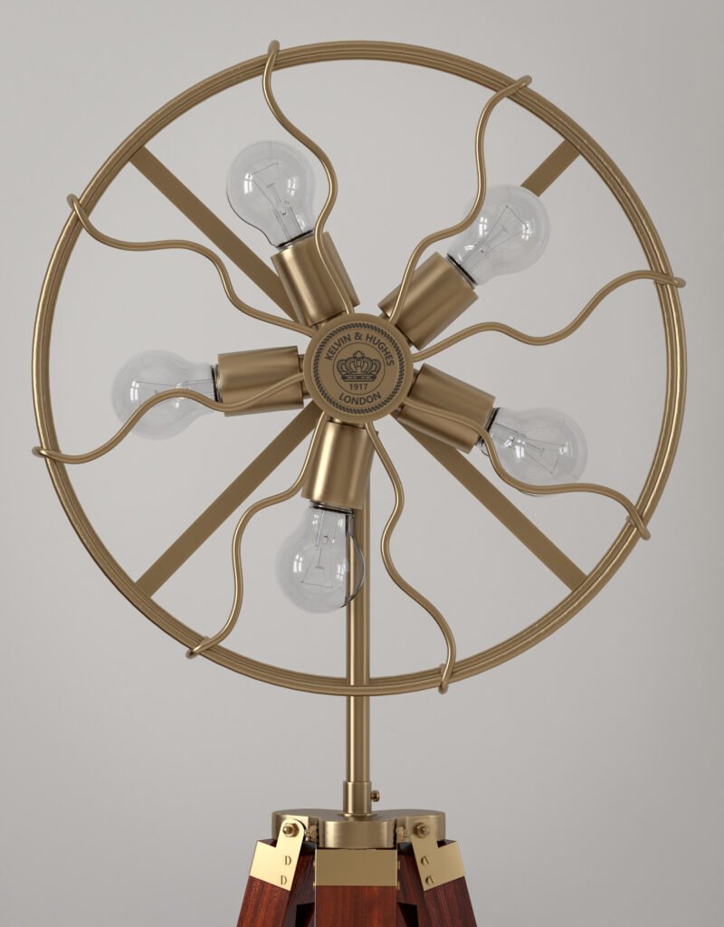 Wooden Brown Adjustable 5ft Height Tripod Floor Lamp with moveable ...