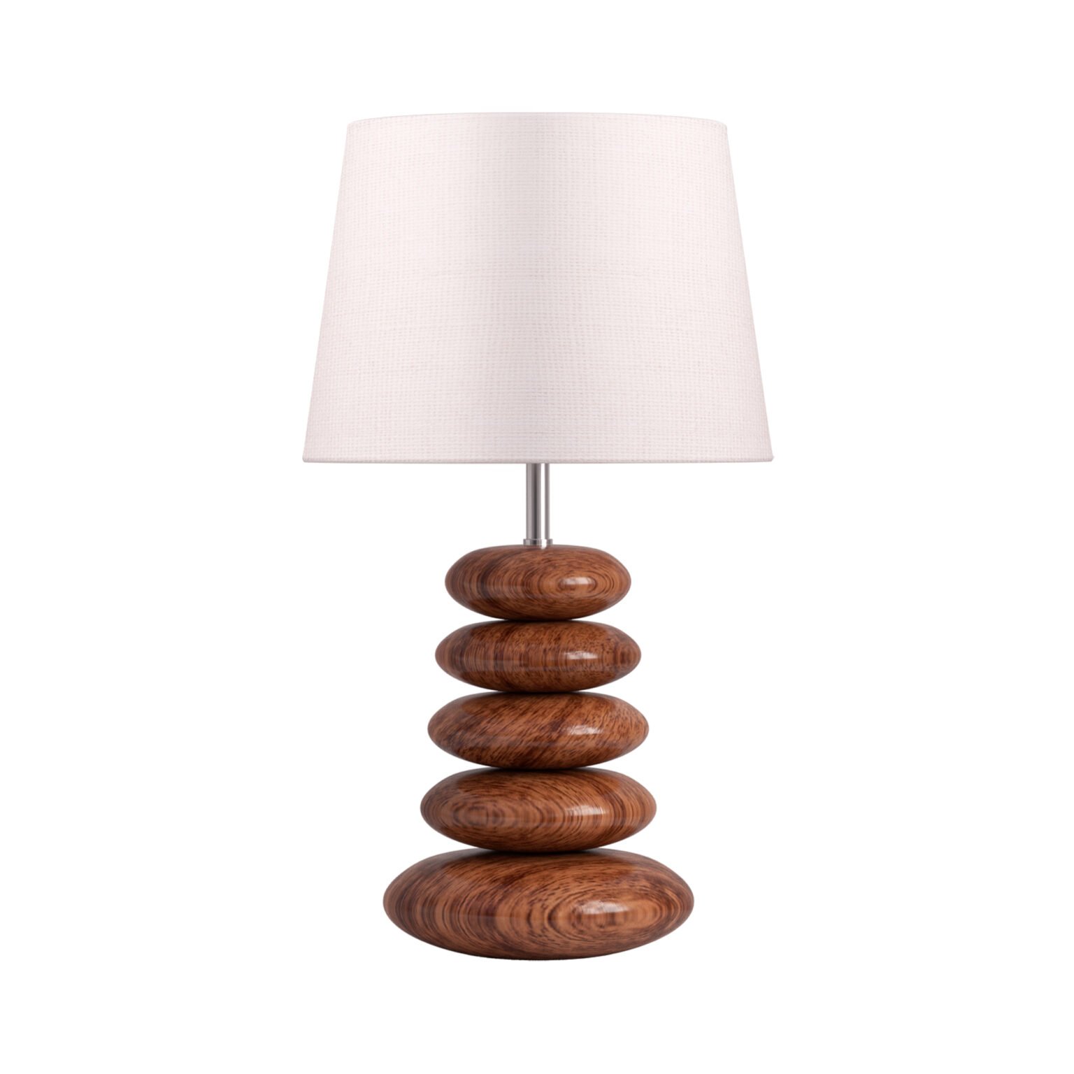 Wooden Pebble Table Lamp with 10 inches Lampshade - MadeWithLuv